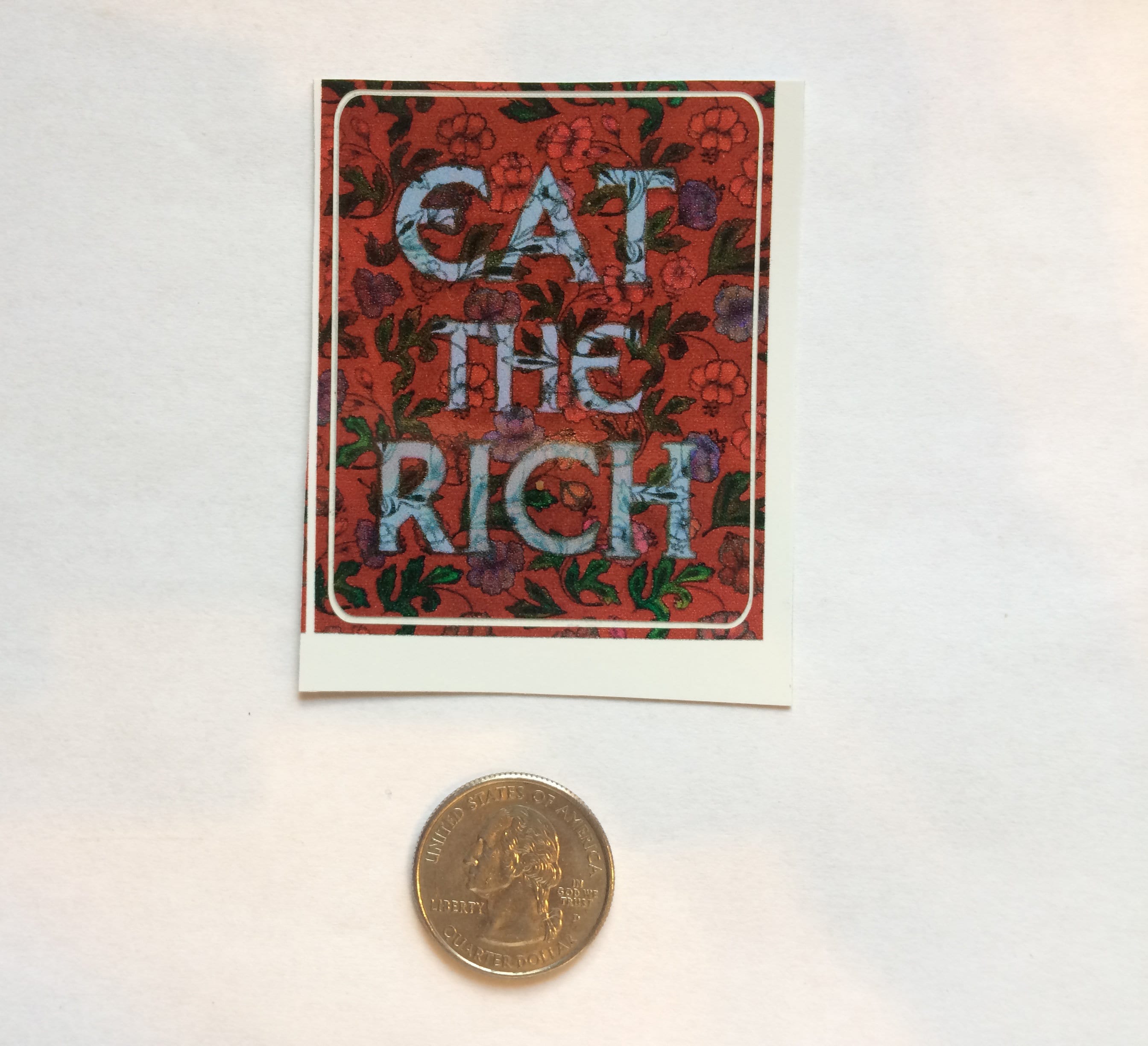 Eat the Rich Vinyl Bumper Sticker red Floral Design for | Etsy