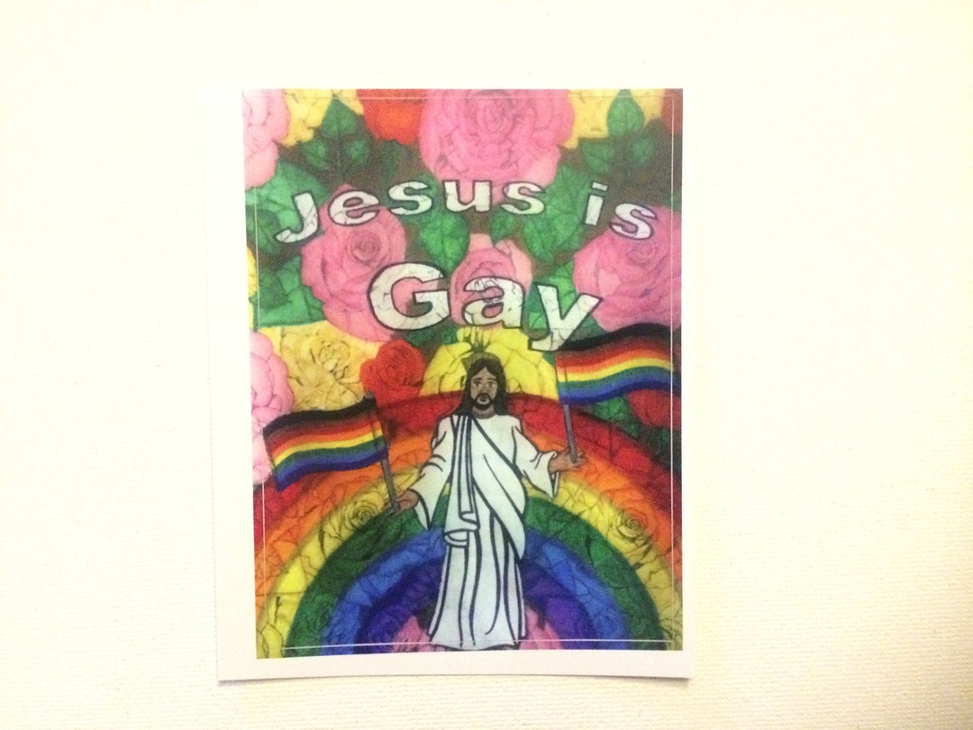 Jesus is Gay Pride Flag Bumper Sticker - Rainbow LGBTQ+ Decal - Etsy
