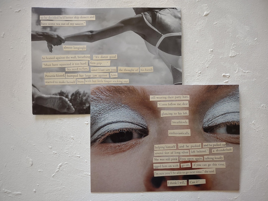 Collage Poetry Postcards Made Out of Harry Potter Books, One-of-a-kind ...