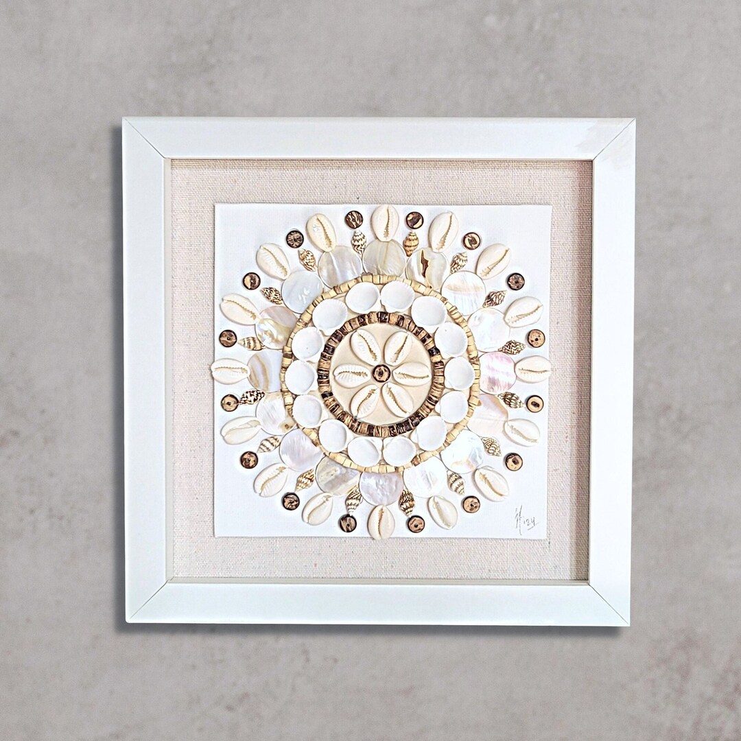 SHELL WALL ART 9x9 Mosaic | "aphrodite" | Gifts for Mom | Handmade ...