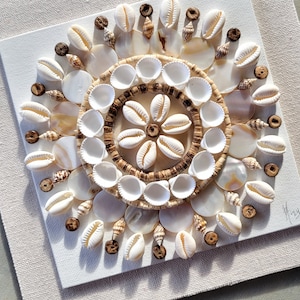 SHELL WALL ART 9x9 Mosaic | "aphrodite" | Gifts for Mom | Handmade ...