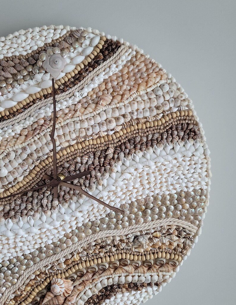 SHELL WALL CLOCK "low Tide" | Handmade Seashell Clock | Shellwork ...