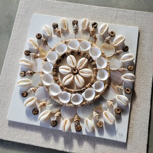 SHELL WALL ART 9x9 Mosaic | "aphrodite" | Gifts for Mom | Handmade ...