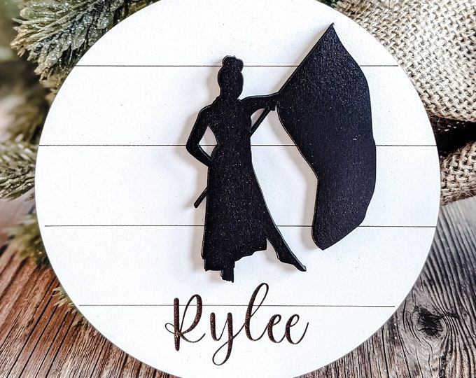 Color Guard Ornament, Custom Color Guard Gift, Flag Spinning, Christmas ...