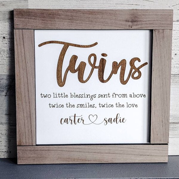 Twin Sign for Nursery - Etsy