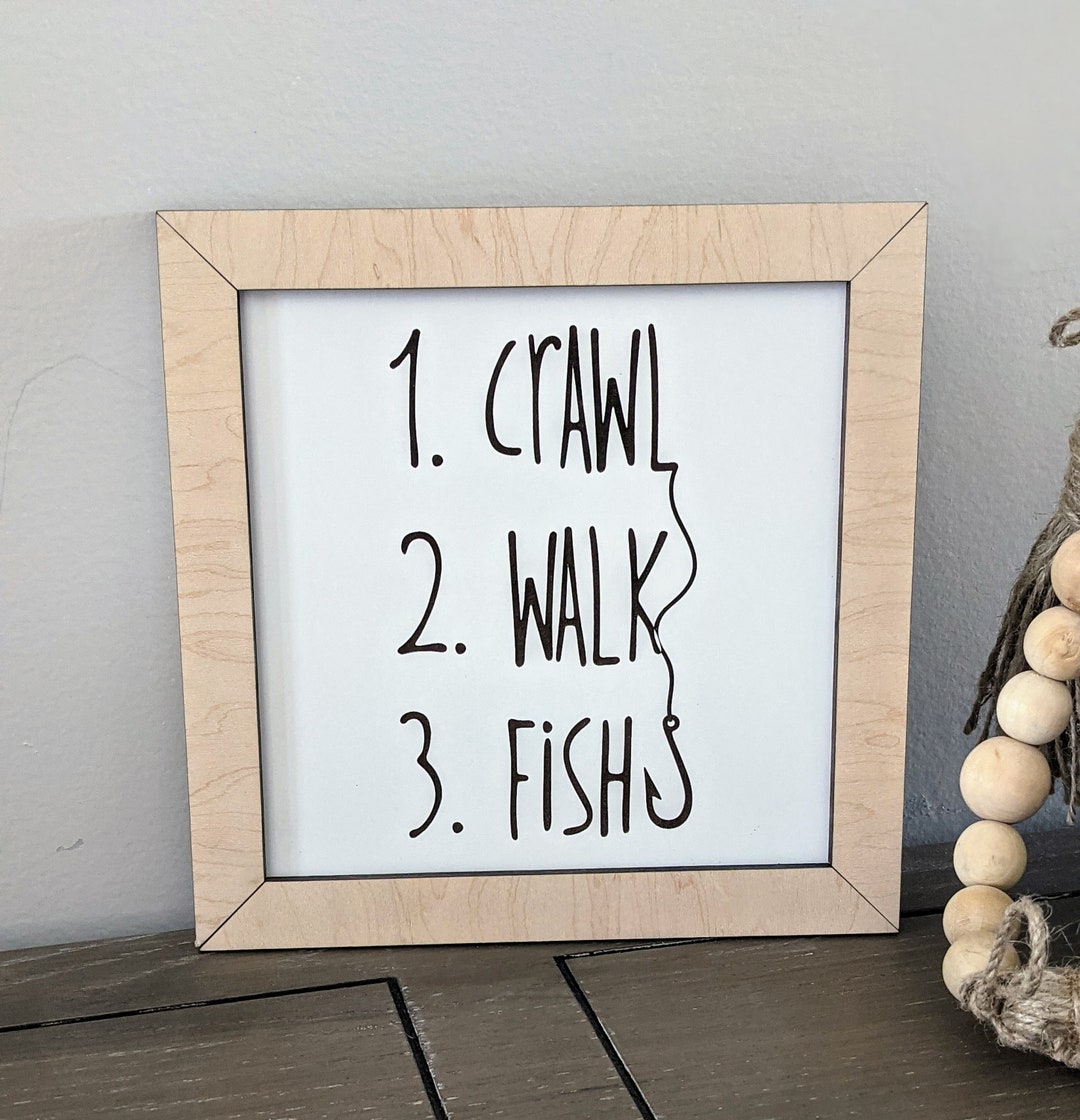 Crawl Walk Fish Room Decor Fishing Themed Baby Room - Etsy