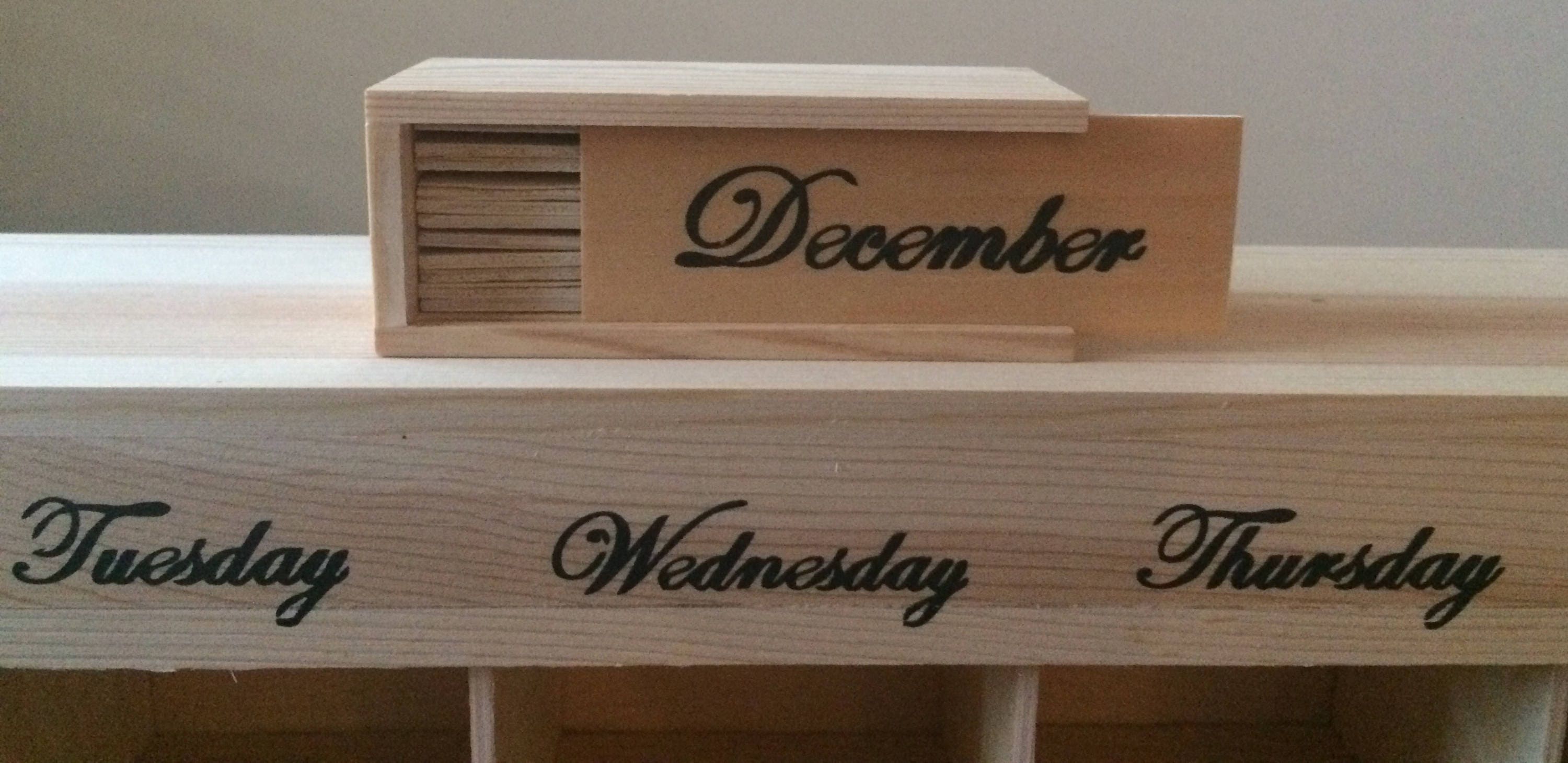 SALE D3 Wood Calendar Reusable Perpetual Advent Custom Cognitive Create ...