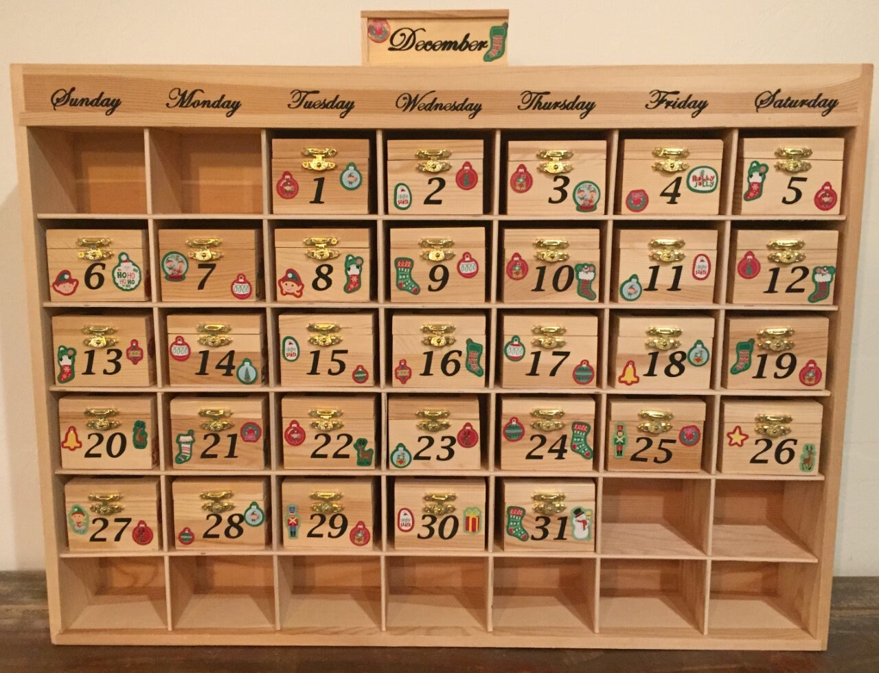 SALE D3 Wood Calendar Reusable Perpetual Advent Custom - Etsy