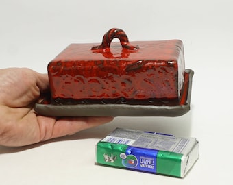 Red Butter Dish - Etsy
