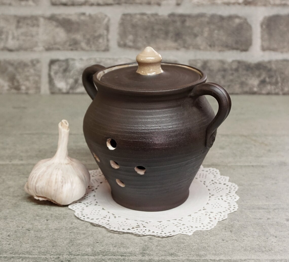 Ceramic Garlic Container Pottery Hand Made Garlic Storage - Etsy