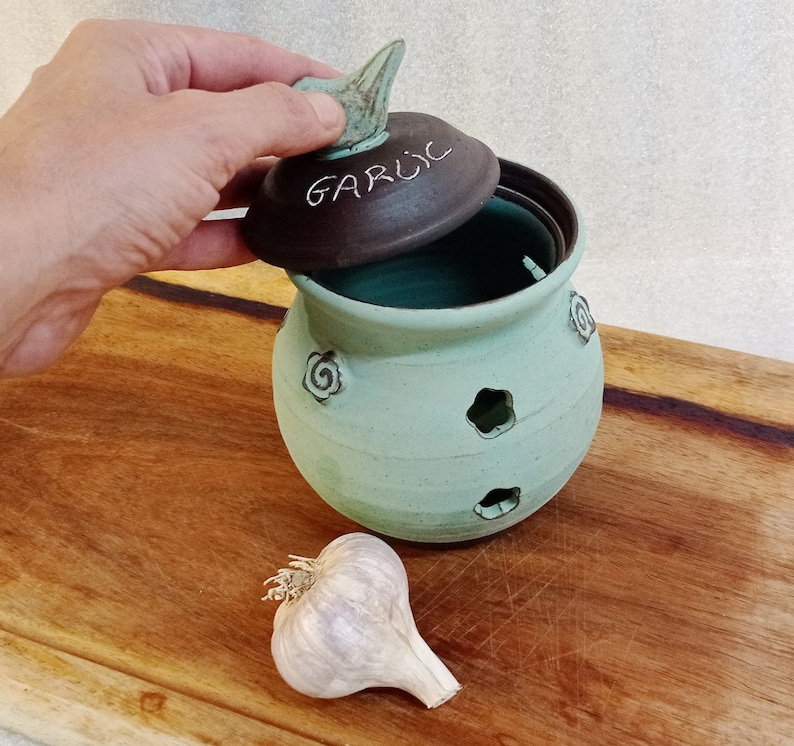 Ceramic Garlic Container Pottery Hand Made Garlic Storage - Etsy
