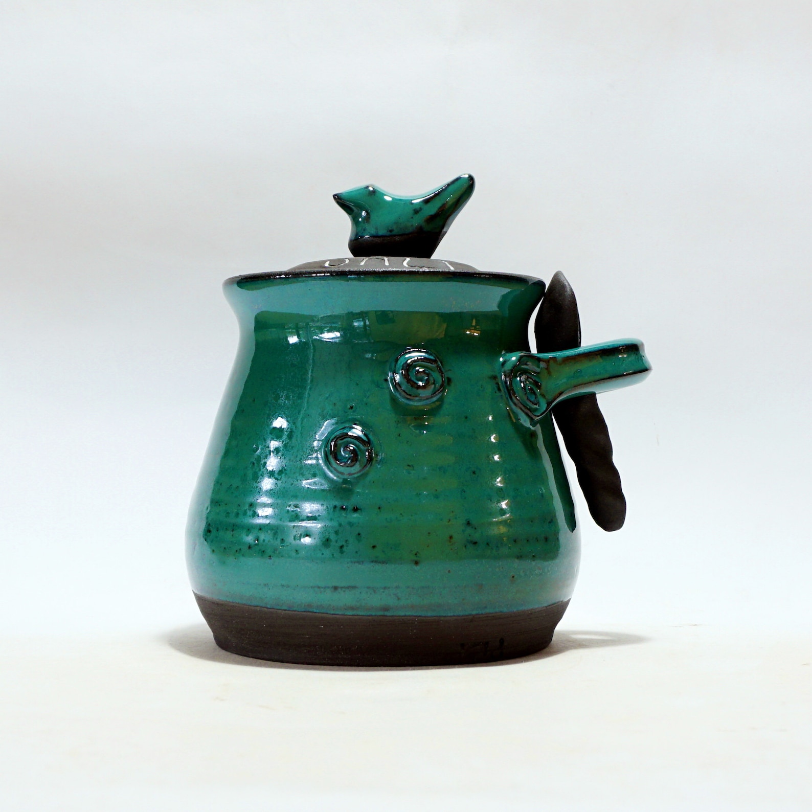 Blue Coarse Salt Cellar, Handmade Pottery Salt Container, Coarse Salt ...