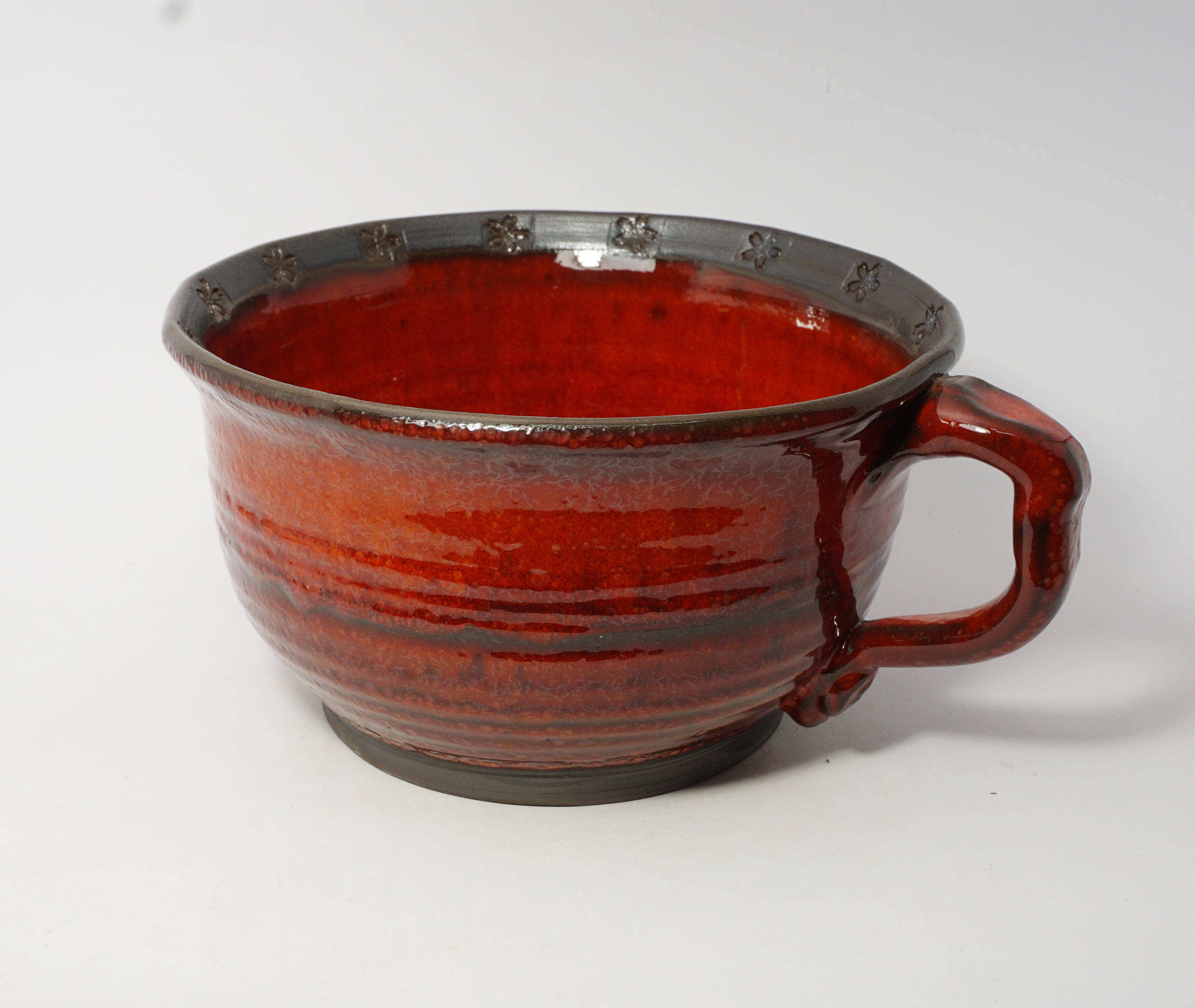 Red 8 serving bowl Salad pottery bowl Fruit or | Etsy