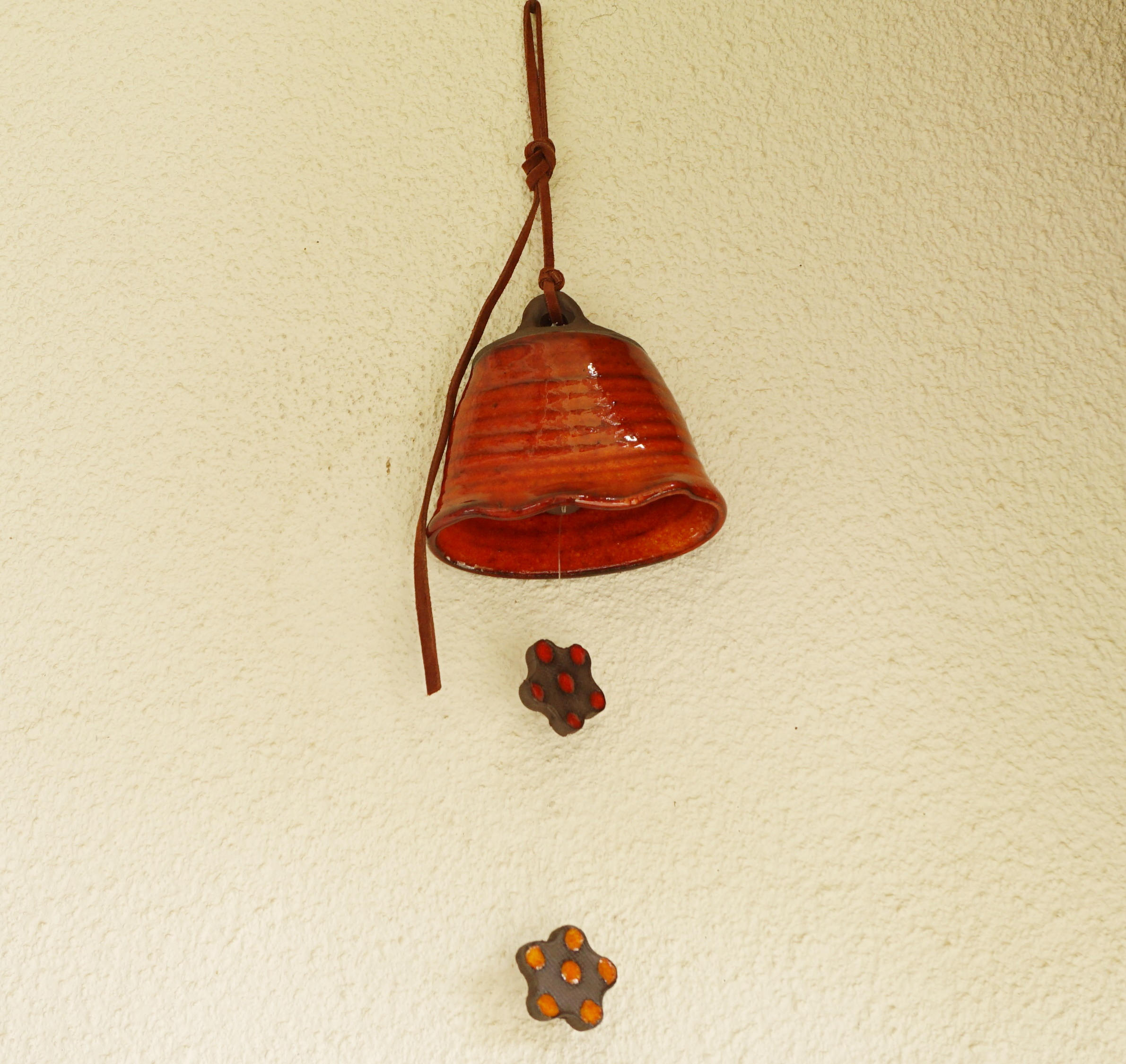 Two Ceramic Wall Bell Handmade Flat Back Wall Bells Pottery - Etsy