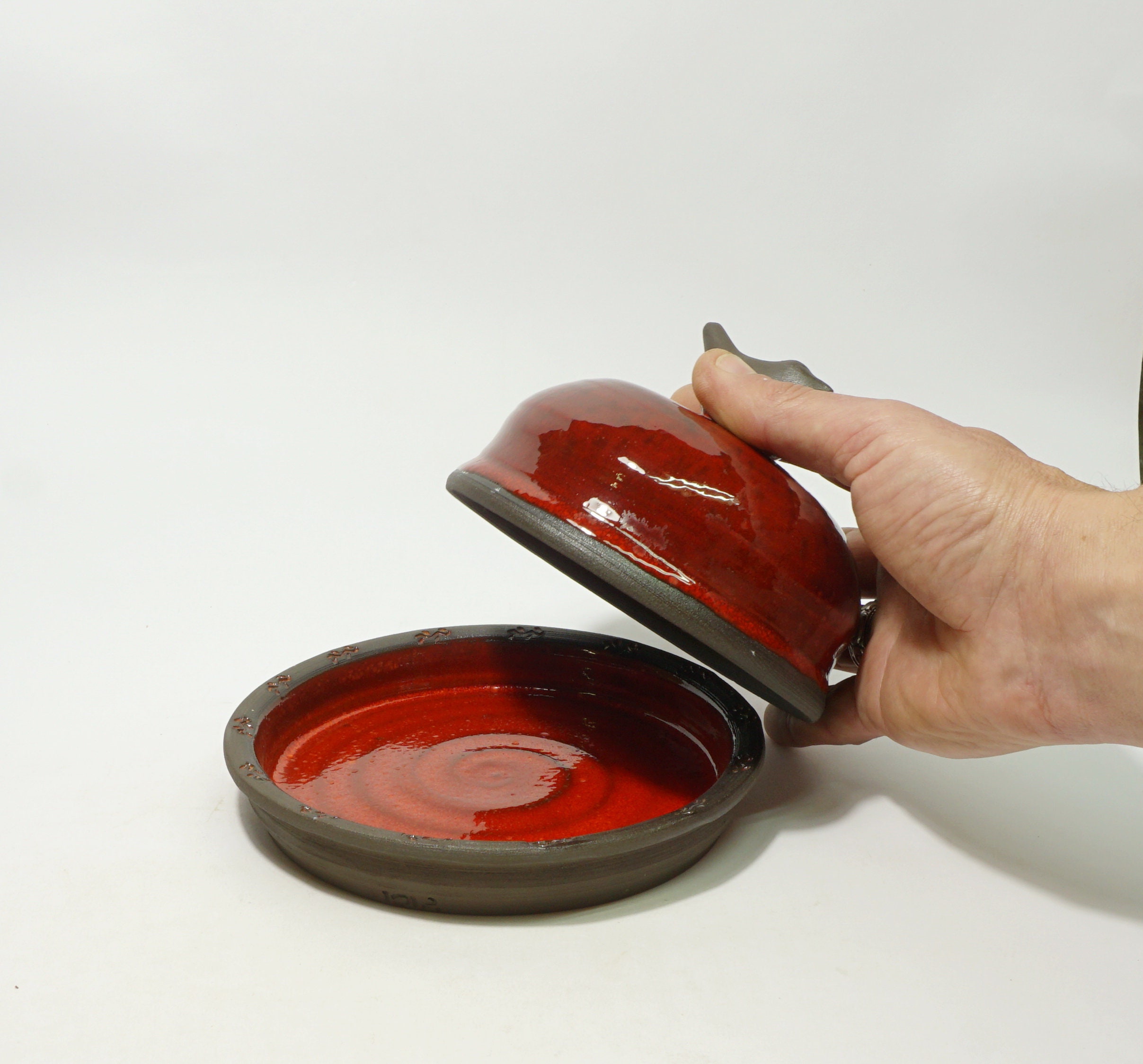 Ceramic Cheese Plate With Lid Glazed Pottery Retro Cheese | Etsy