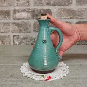 Ceramic Oil Container Blue Olive Oil Jar Vinaigrette | Etsy