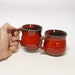 Two Red Mugs Two Pottery Cups Pottery Coffee Mug 12 Oz - Etsy