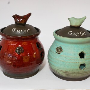 Ceramic Garlic Container Pottery Hand Made Garlic Storage | Etsy