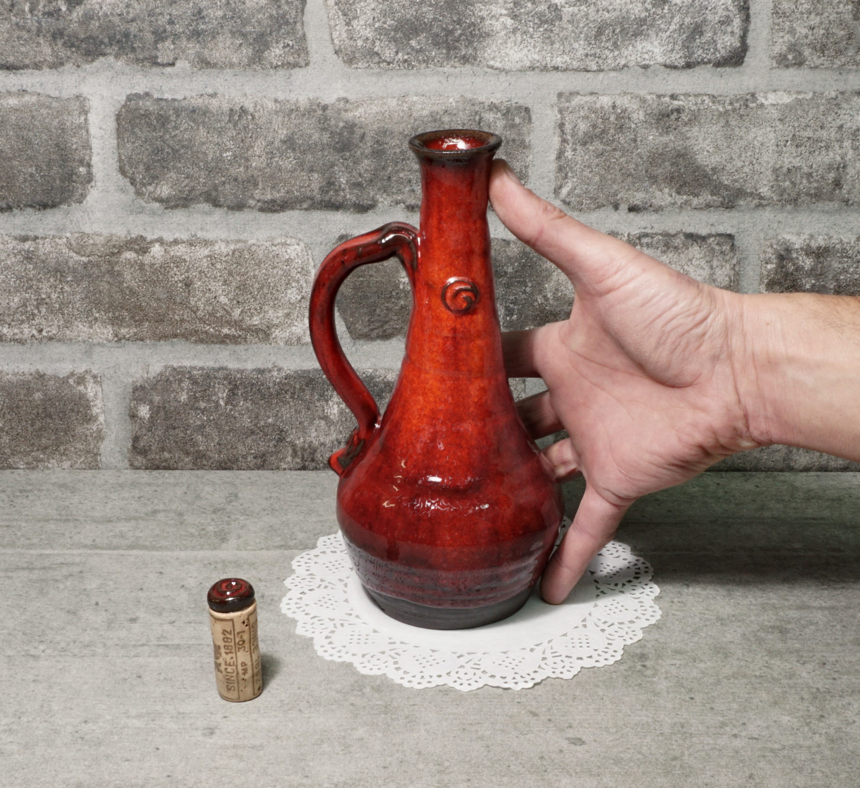 Ceramic oil bottle Red glaze pottery olive oil dispenser | Etsy