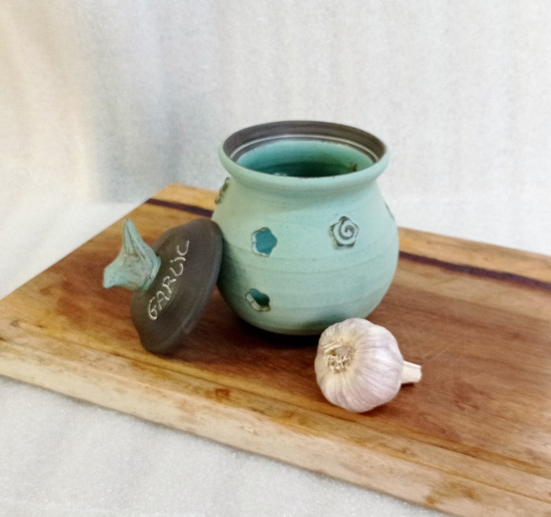 Ceramic Garlic Container Pottery Hand Made Garlic Storage - Etsy