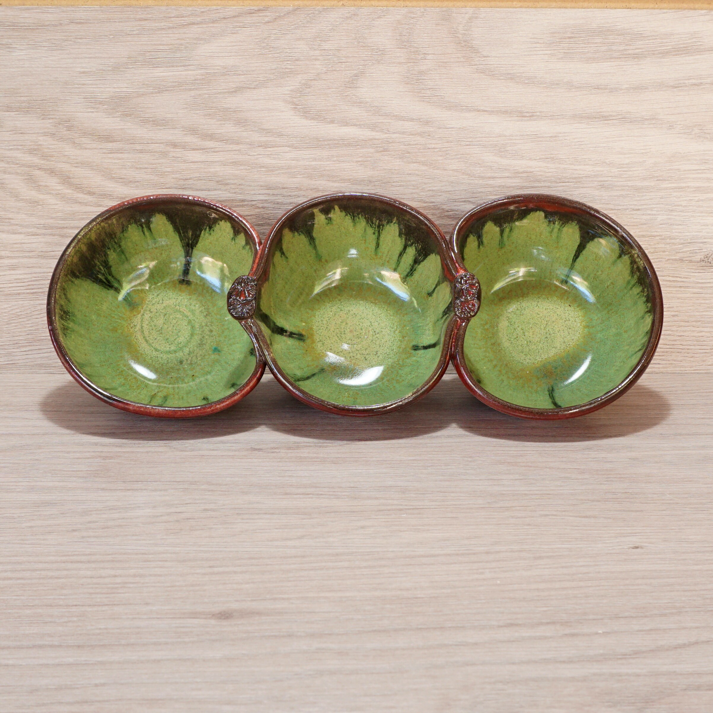 Ceramic Salsa Dip Red Bowls Pottery Serving Bowls Three | Etsy
