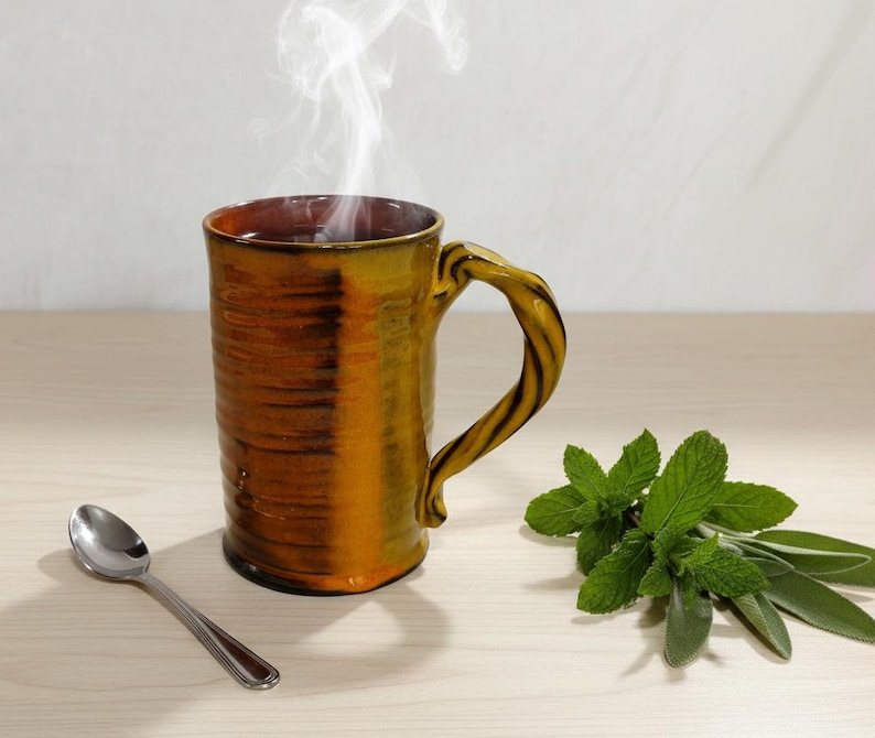 Handmade Pottery Coffee Mug: Large Ceramic Tea Cup, Israeli Art - Etsy