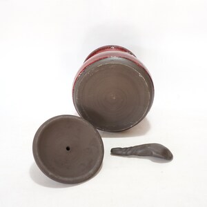 Coarse Salt Cellar, Handmade Pottery Salt Container, Red Coarse Salt ...