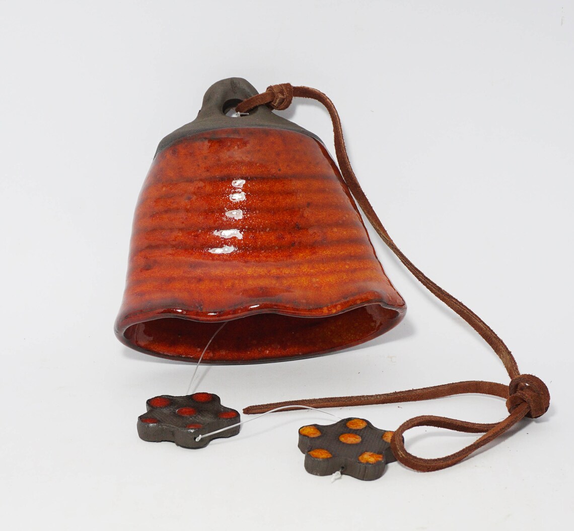 Two Ceramic Wall Bell Handmade Flat Back Wall Bells Pottery - Etsy
