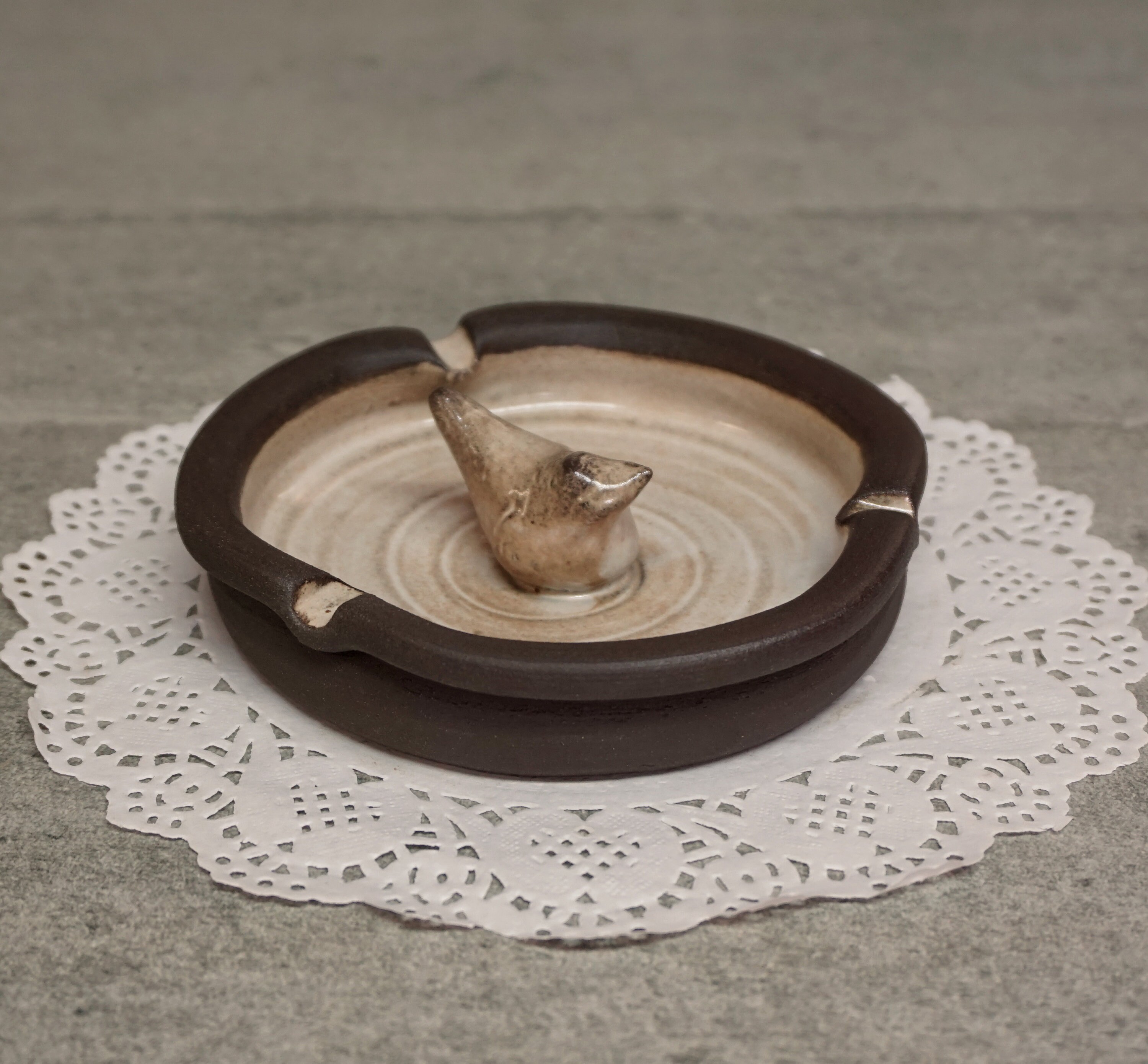 Cigarette ashtray Ceramic ashtray Pottery ashtray Cream | Etsy