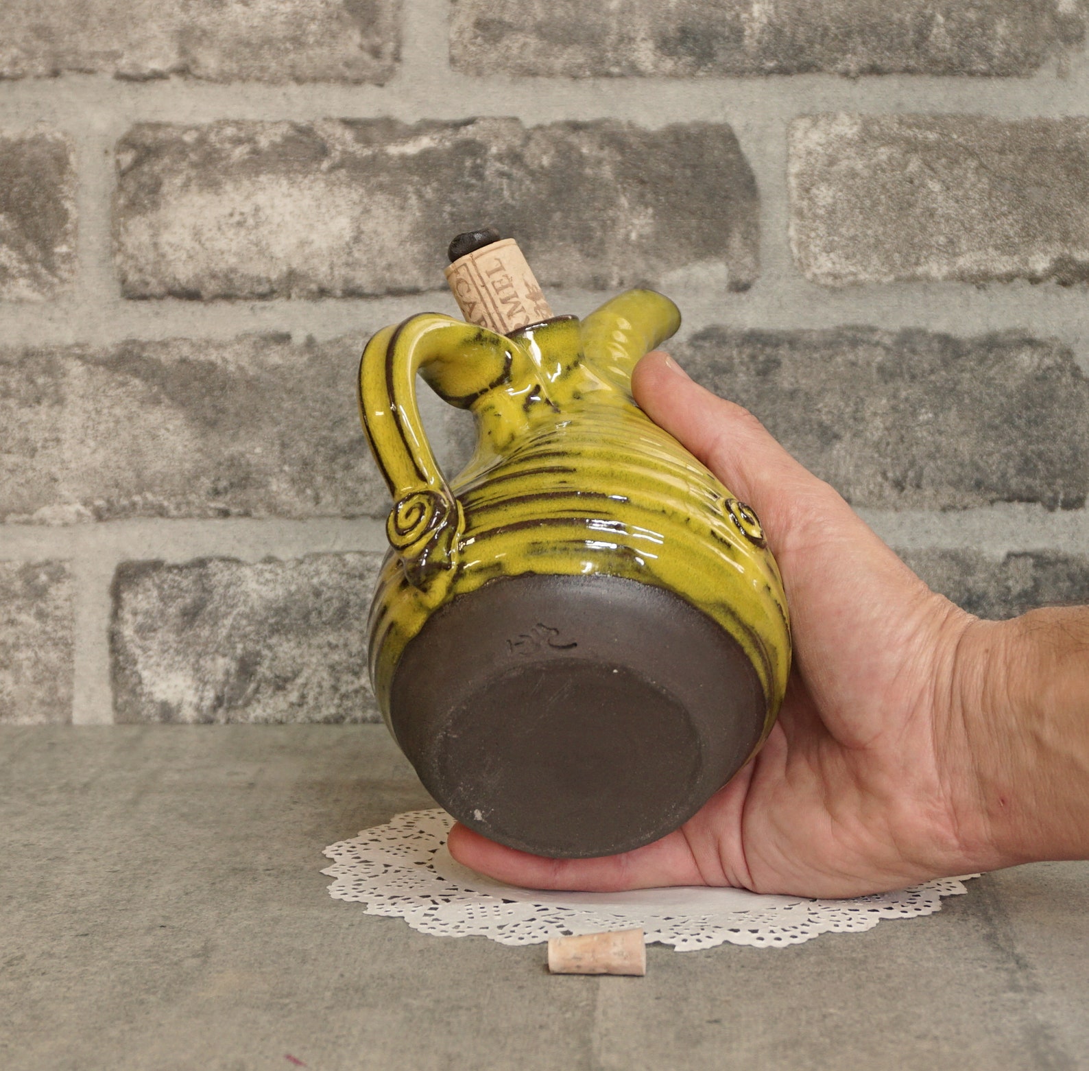 Ceramic oil bottle Red glaze pottery olive oil dispenser | Etsy