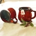 Two Red Mugs Two Pottery Cups Pottery Coffee Mug 12 Oz - Etsy