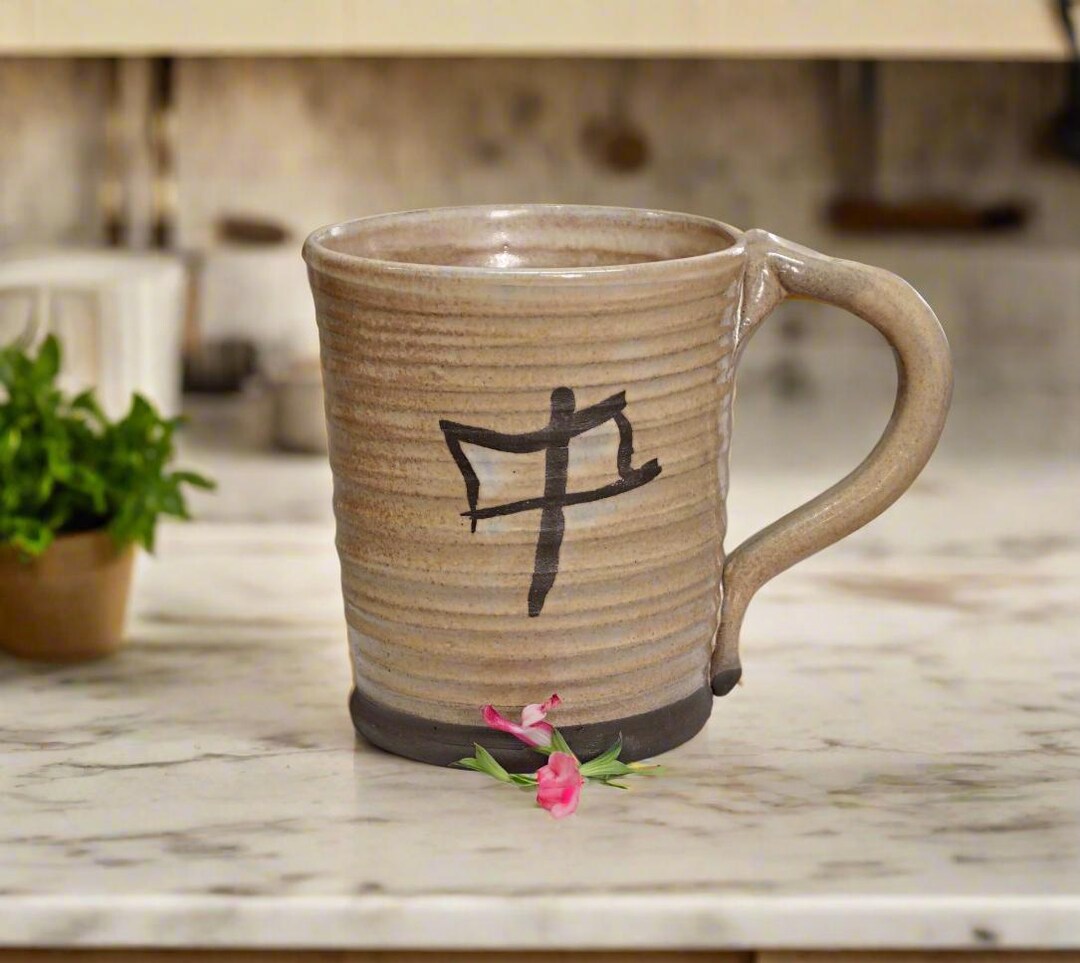 Handmade Cream Pottery Mug: Israeli Art Coffee Cup (18.5 Oz) - Etsy