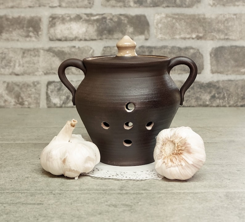 Ceramic Garlic Container Pottery Hand Made Garlic Storage - Etsy