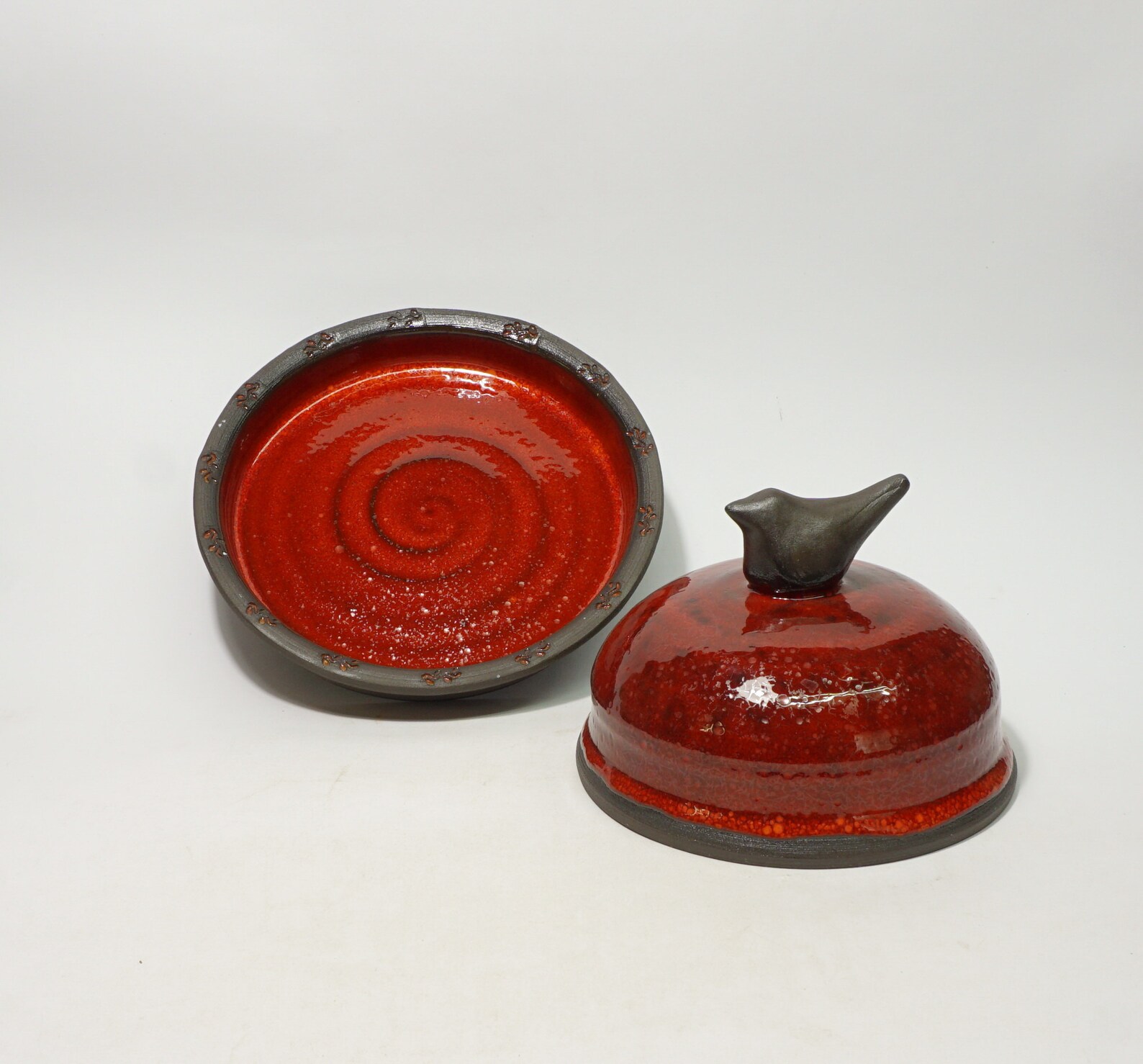 Ceramic Cheese Plate With Lid Glazed Pottery Retro Cheese | Etsy