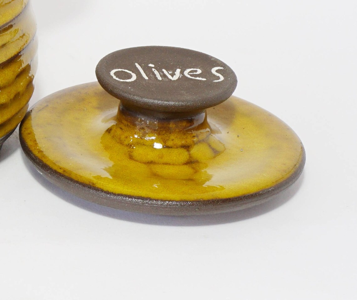 Ceramic olives jar Olives container Red container for | Etsy