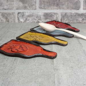 Ceramic Spoon Rest, Ceramic Spoon Holder Dish, Pottery Spoon Rest for ...