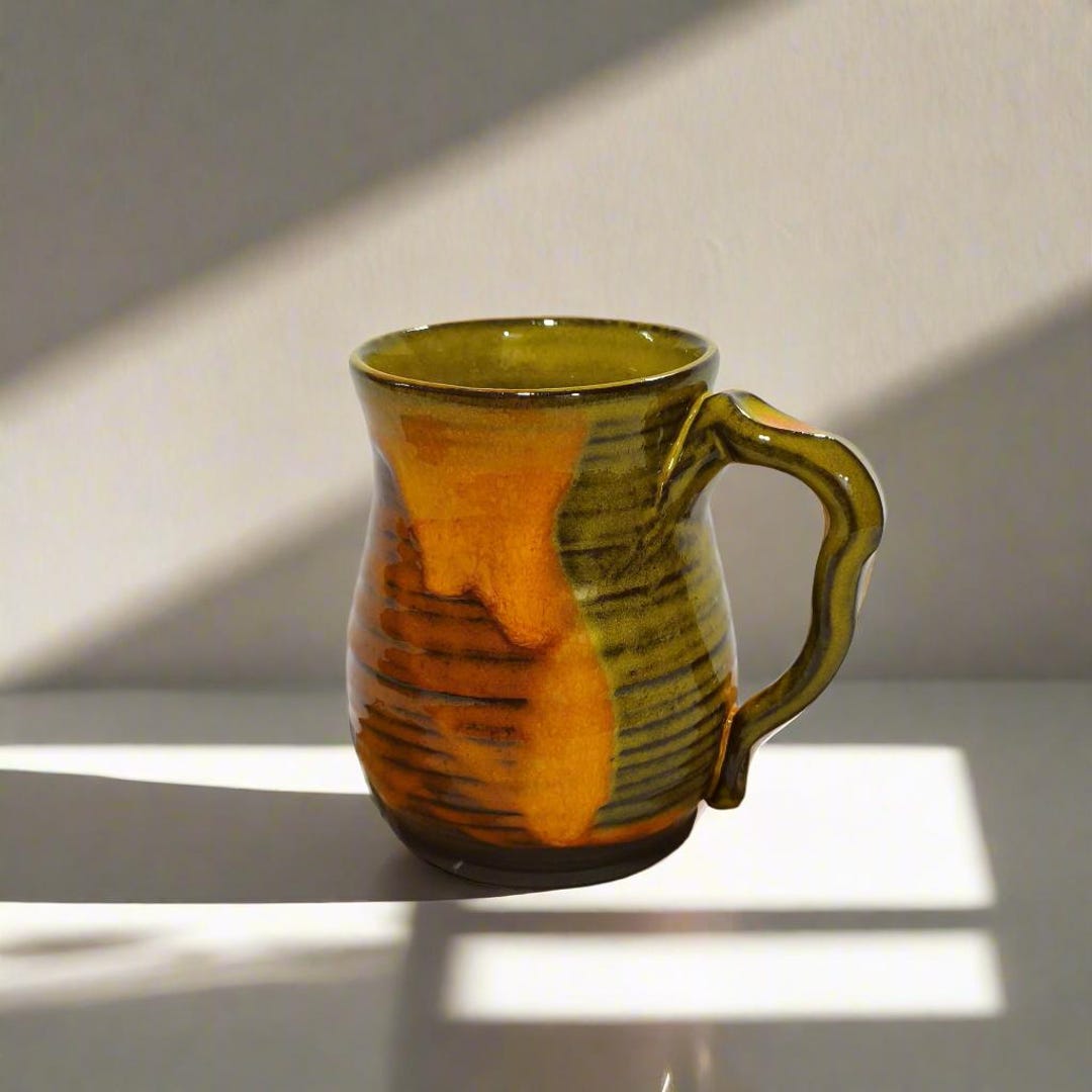 BIG Handmade Mug, 19.6 Oz Pottery Coffee Mug, 580 Ml Ceramic Cup ...