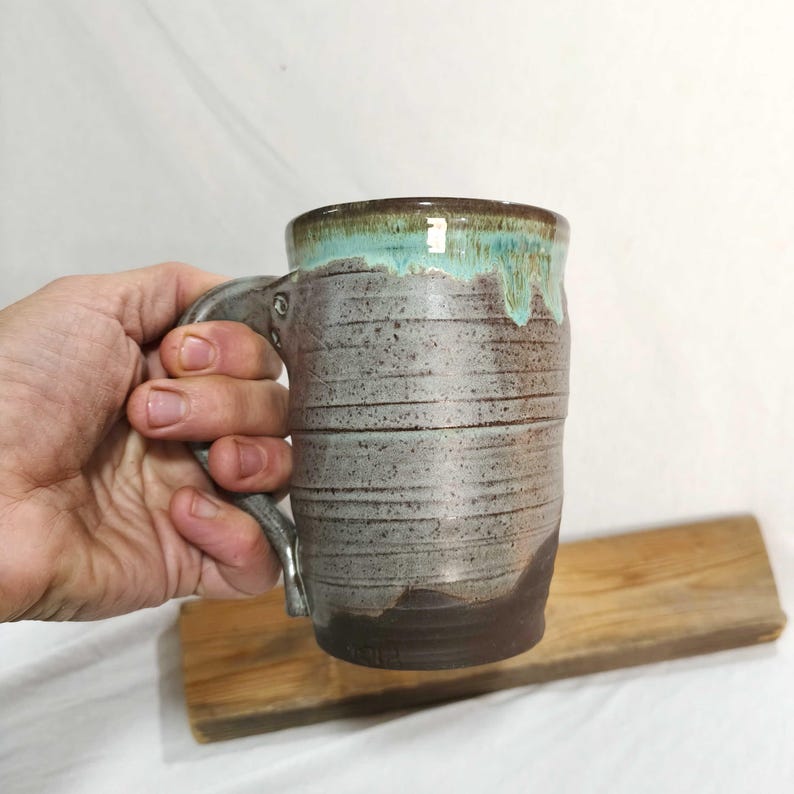 Handmade Gray Ceramic Mug: Conical Pottery Cup (22 Oz / 650 Ml) - Etsy