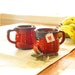 Two Red Mugs Two Pottery Cups Pottery Coffee Mug 12 Oz - Etsy