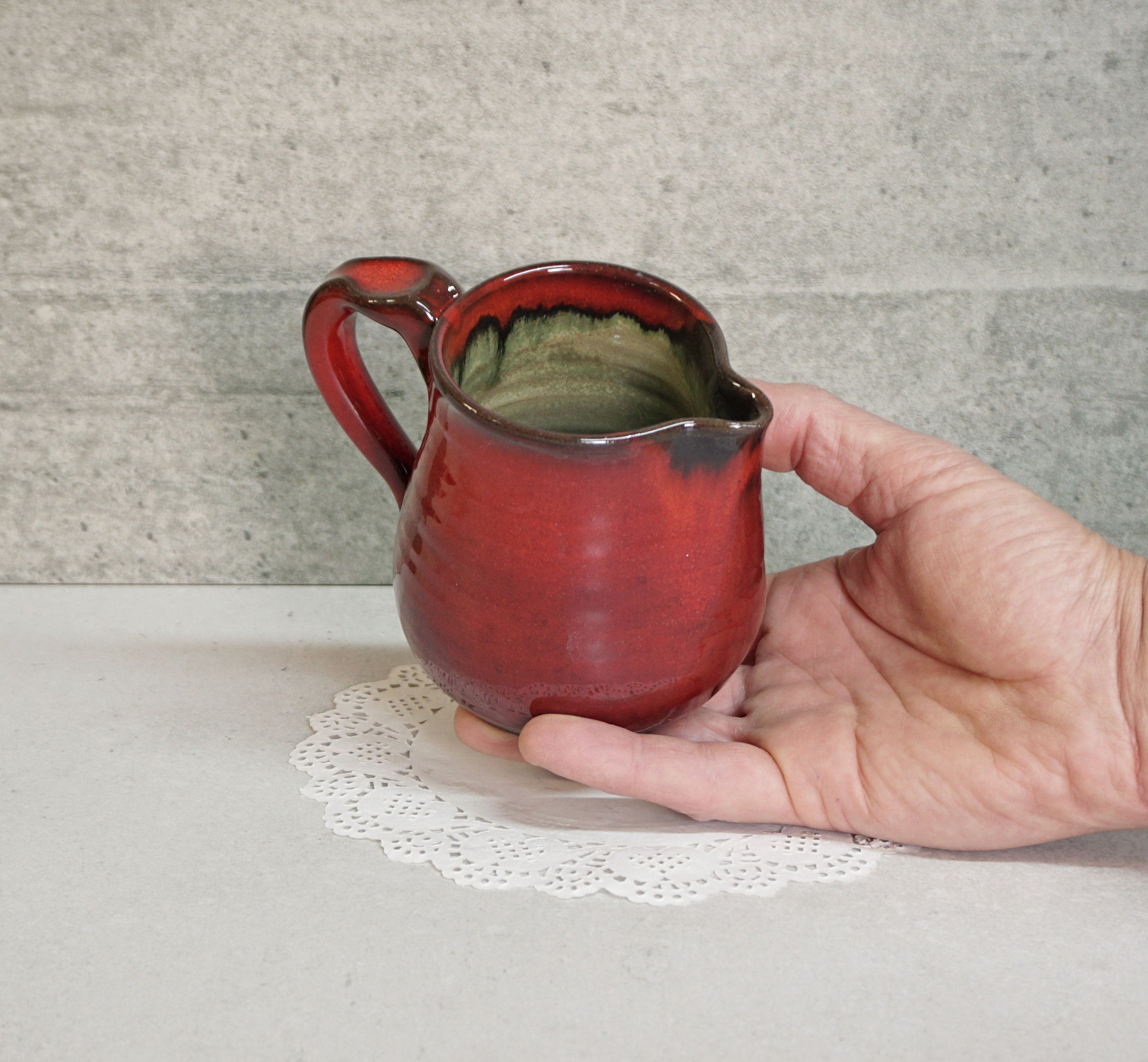 Red pottery saucepan Ceramic wheel thrown saucer Handmade | Etsy
