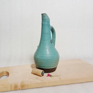 Ceramic Oil Container, Blue Olive Oil Jar, Vinaigrette Container ...