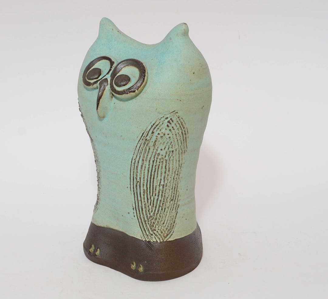 Ceramic Owl Decor, Pottery Owl Figurine, Handmade Owl Sculpture, Gift ...