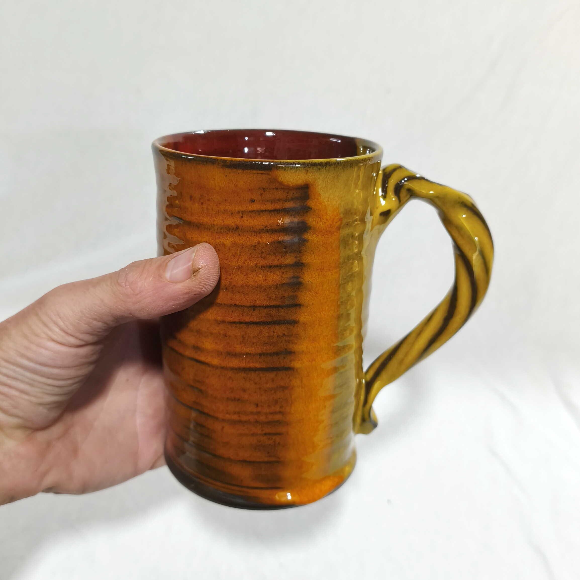 Handmade Pottery Coffee Mug: Large Ceramic Tea Cup, Israeli Art - Etsy