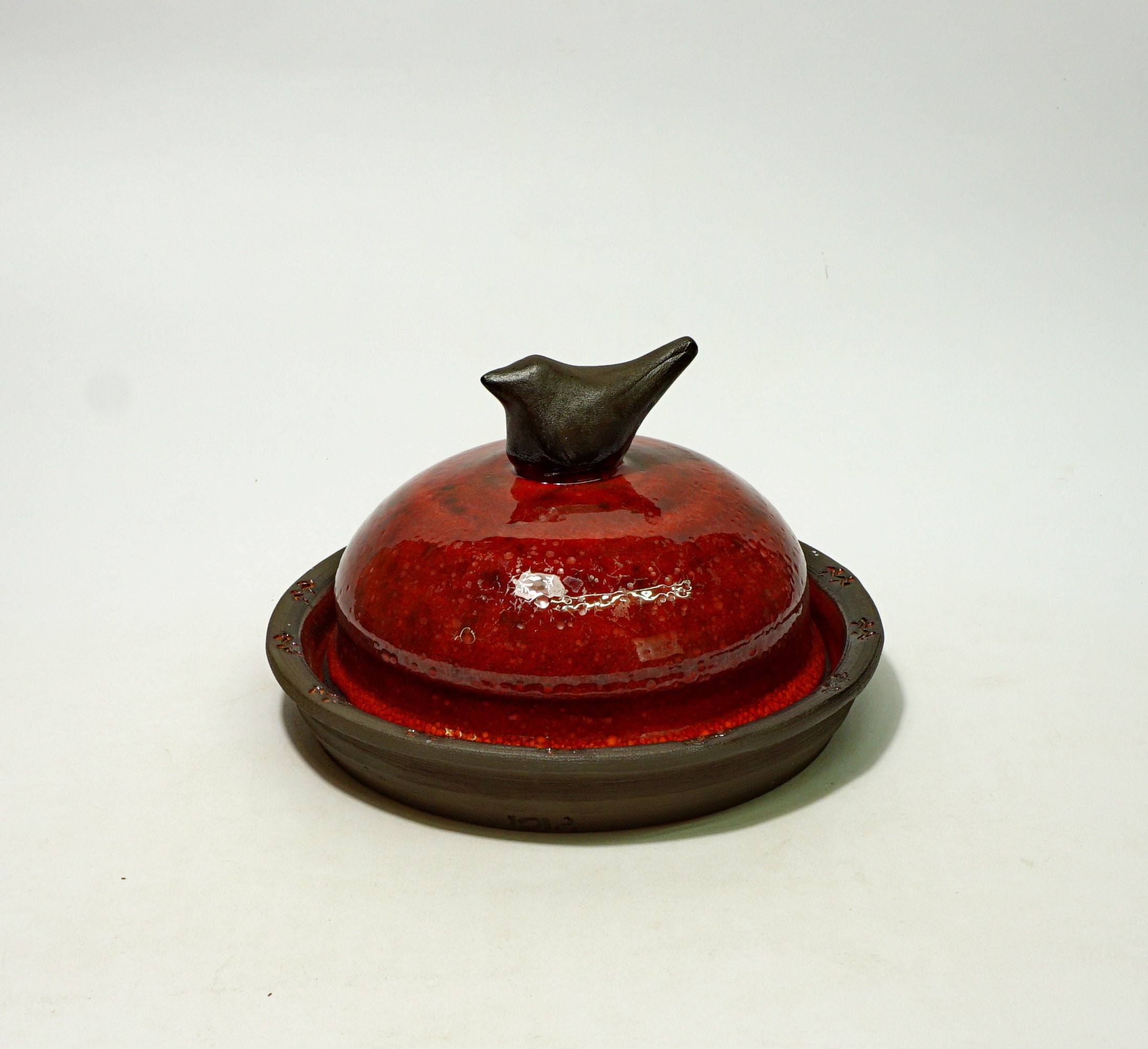 Ceramic Cheese Plate With Lid Glazed Pottery Retro Cheese | Etsy