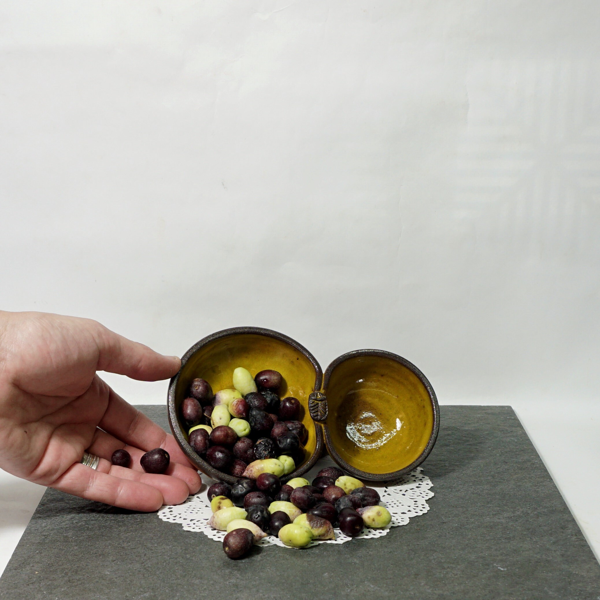 Handmade Ceramic Olive Dish: Yellow Pottery Serving Ware - Etsy Israel