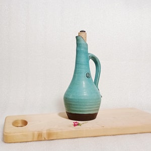 Ceramic Oil Container, Blue Olive Oil Jar, Vinaigrette Container ...