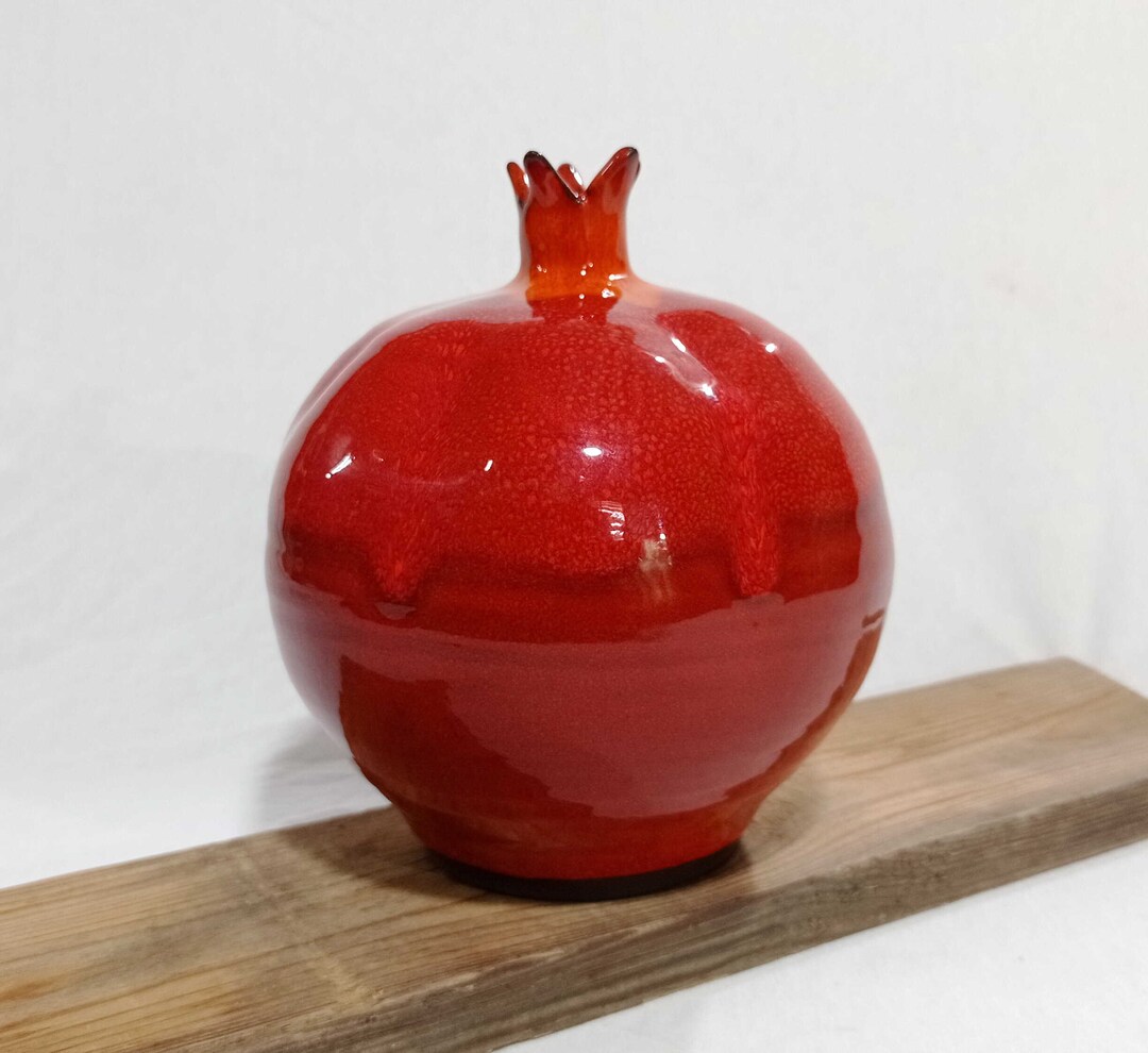 Handmade Red Pottery Pomegranate: Israeli Home Decor (7" Tall) - Etsy