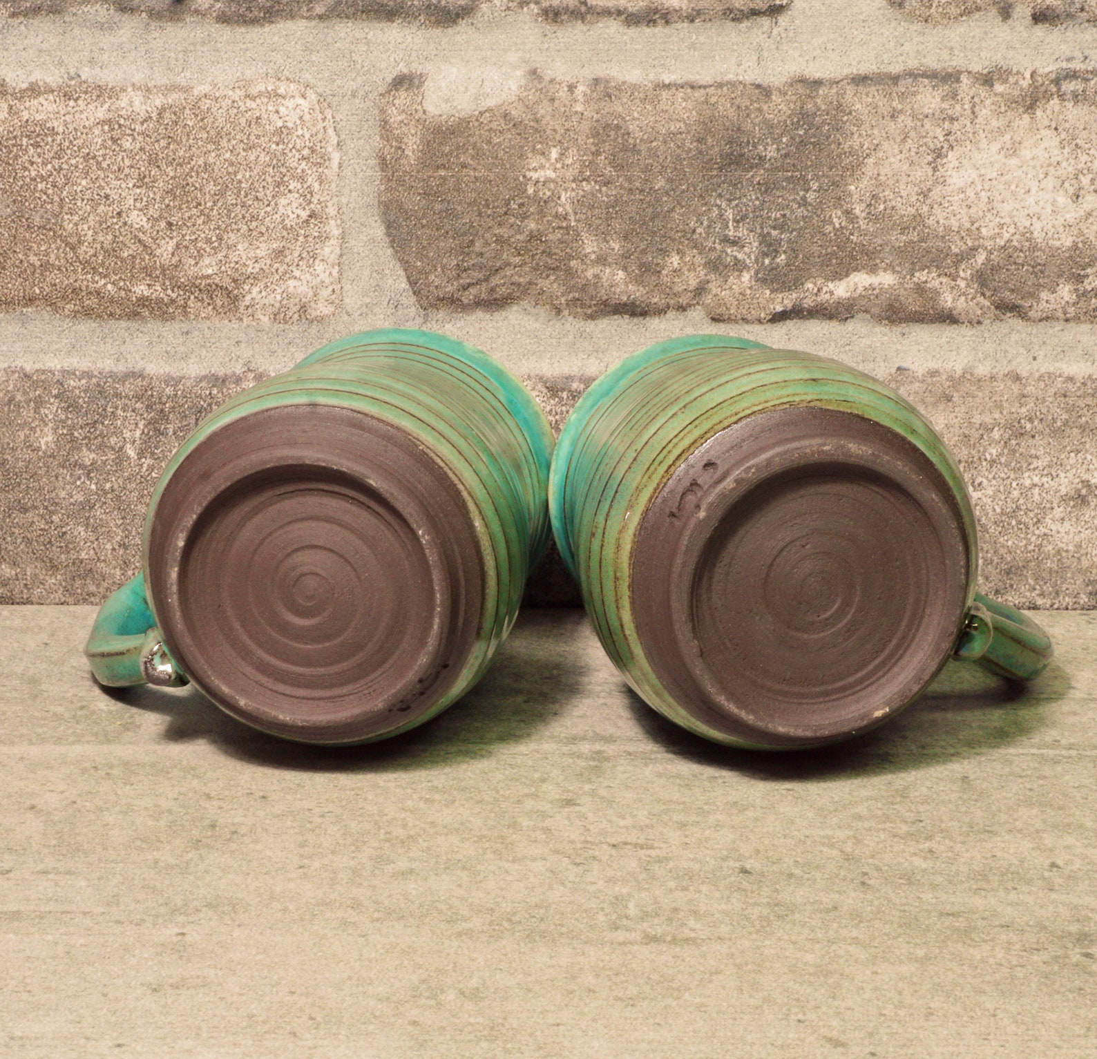 Two Blue Mugs Two Pottery Cups Pottery Coffee Mug 13 Oz - Etsy