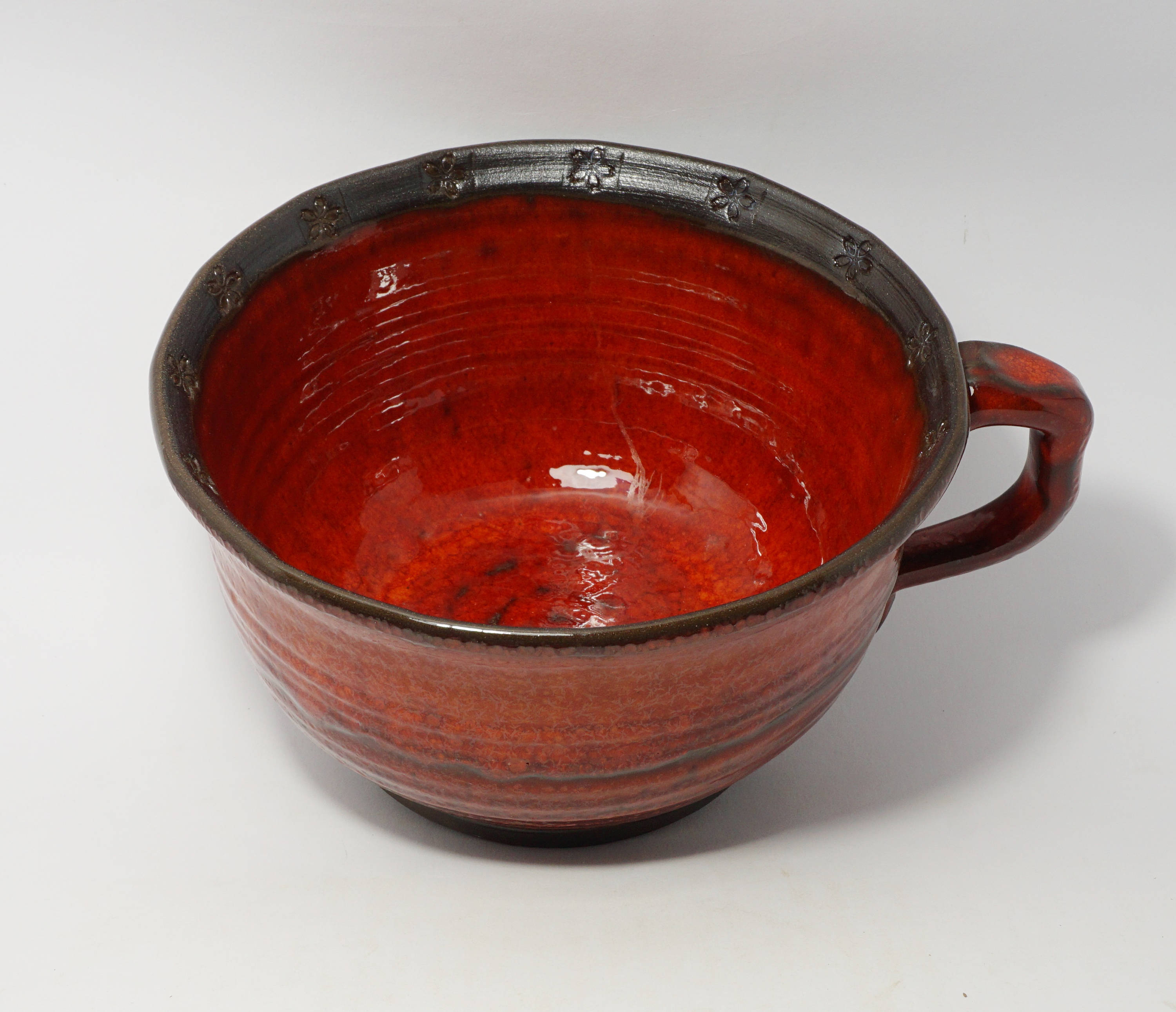 Red 8 serving bowl Salad pottery bowl Fruit or | Etsy