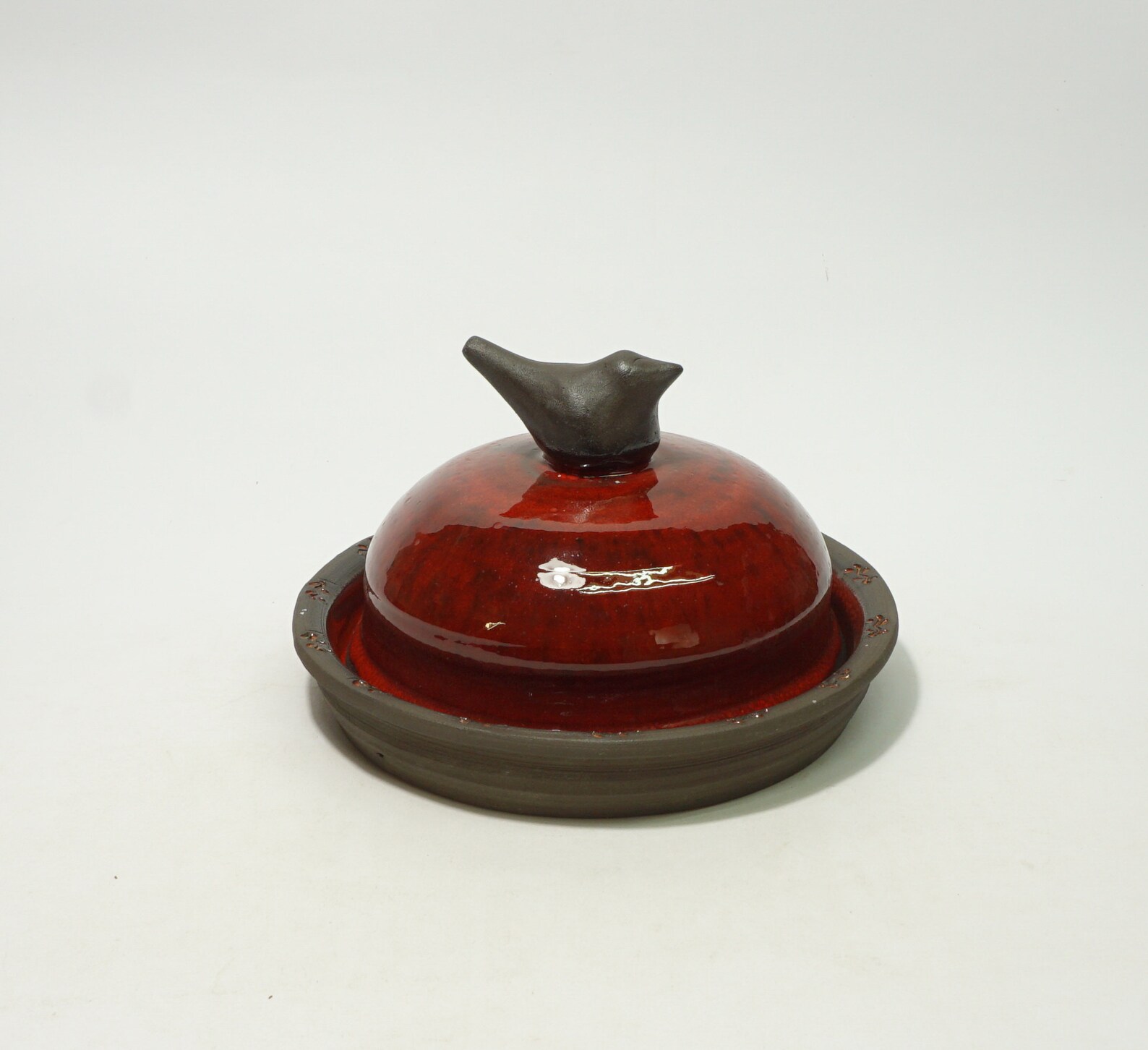 Ceramic Cheese Plate With Lid Glazed Pottery Retro Cheese | Etsy